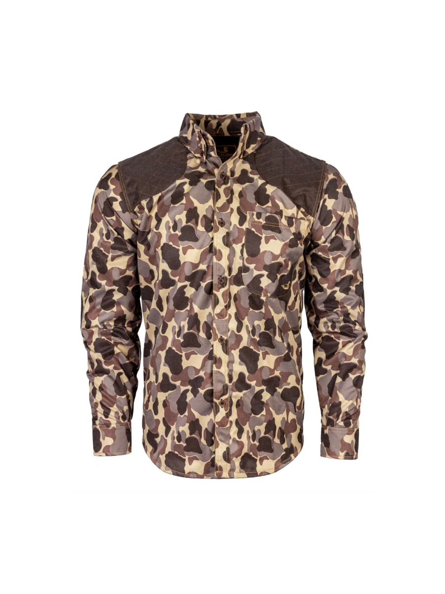 Dixie Decoys | Frogskin Camo Wingshooting Shirt | Jincy's Southern Exchange