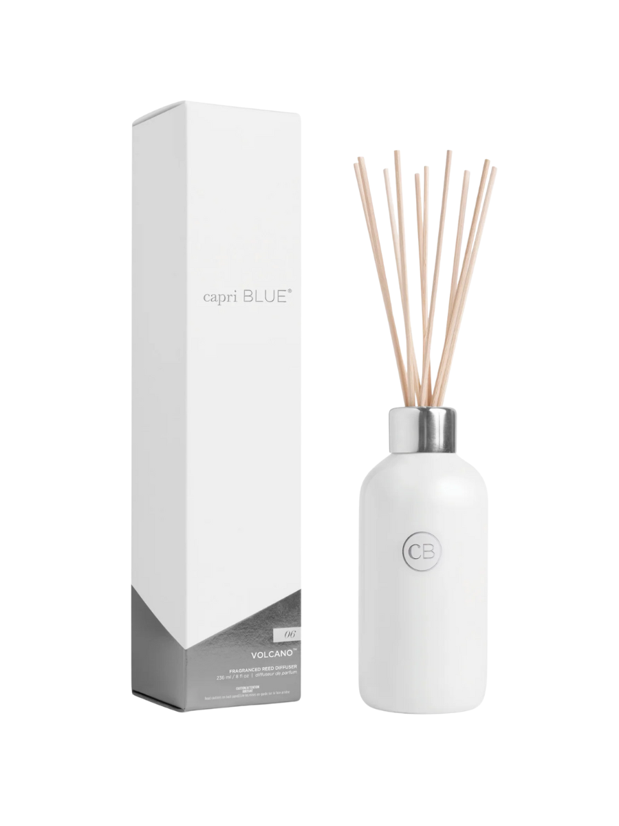 Capri Blue | 8 oz White Reed Diffuser - Volcano | Jincy's Southern Exchange