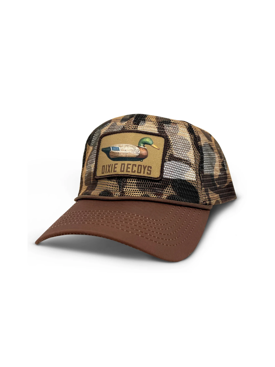 Dixie Decoys | Meshtop Mallard Patch Hat - Frogskin Camo | Jincy's Southern Exchange