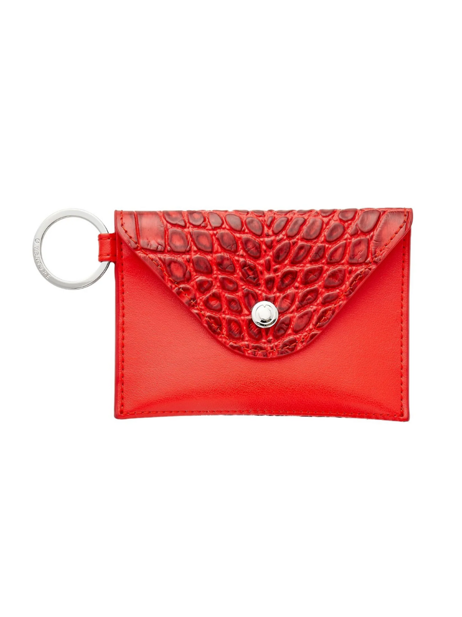 OVENTURE | Leather Envelope Wallet - Red Croc | Jincy's Southern Exchange