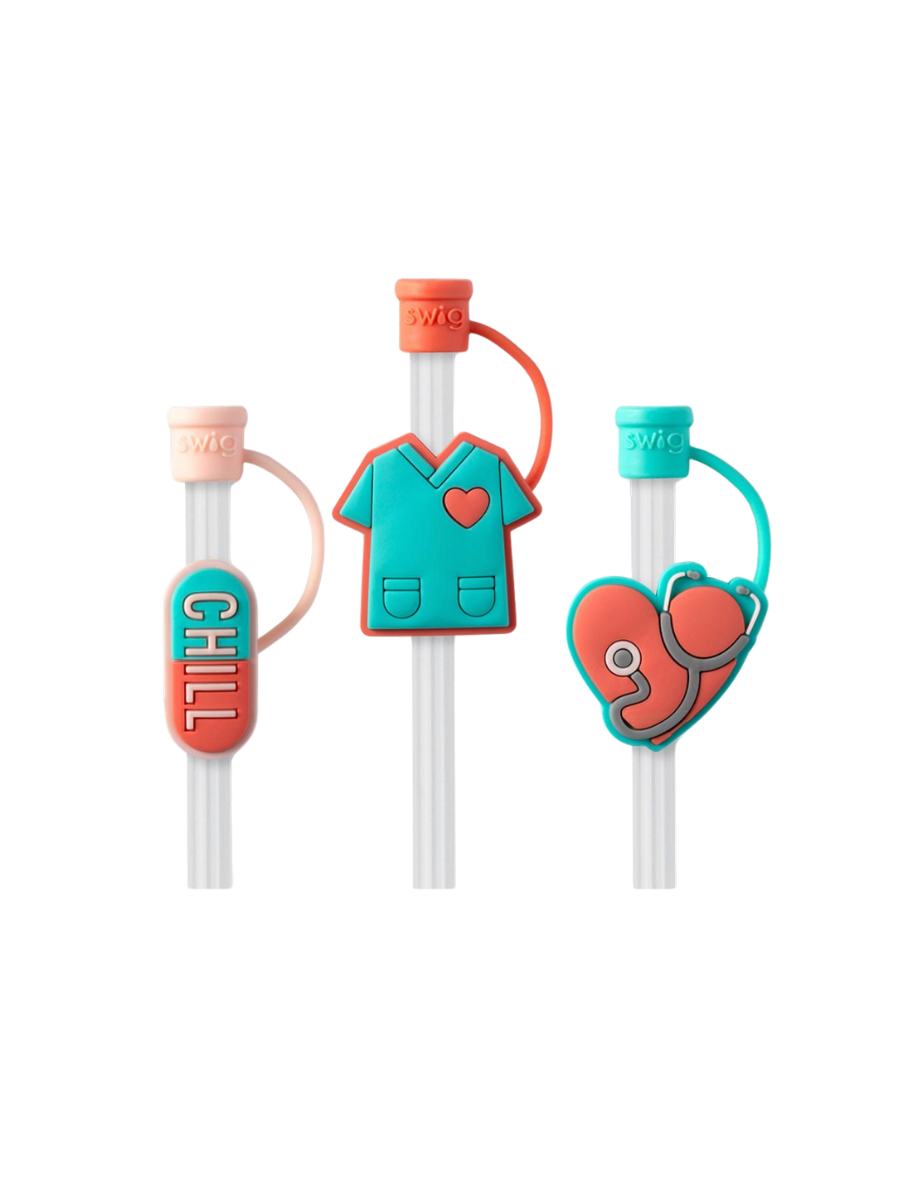 Swig | Straw Topper Set - Scrub Life | Jincy's Southern Exchange